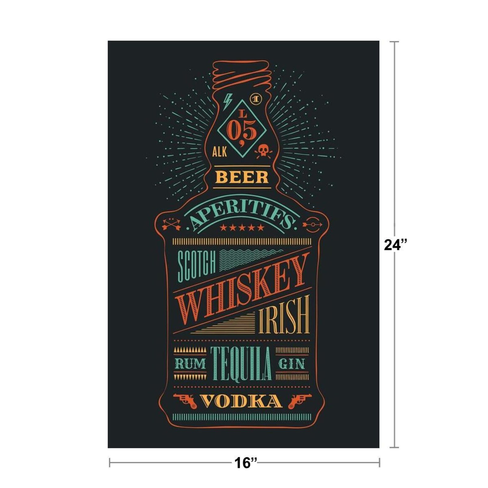 Funky Bottle of Alcohol Cool Wall Art Print Poster 16x24 - Etsy