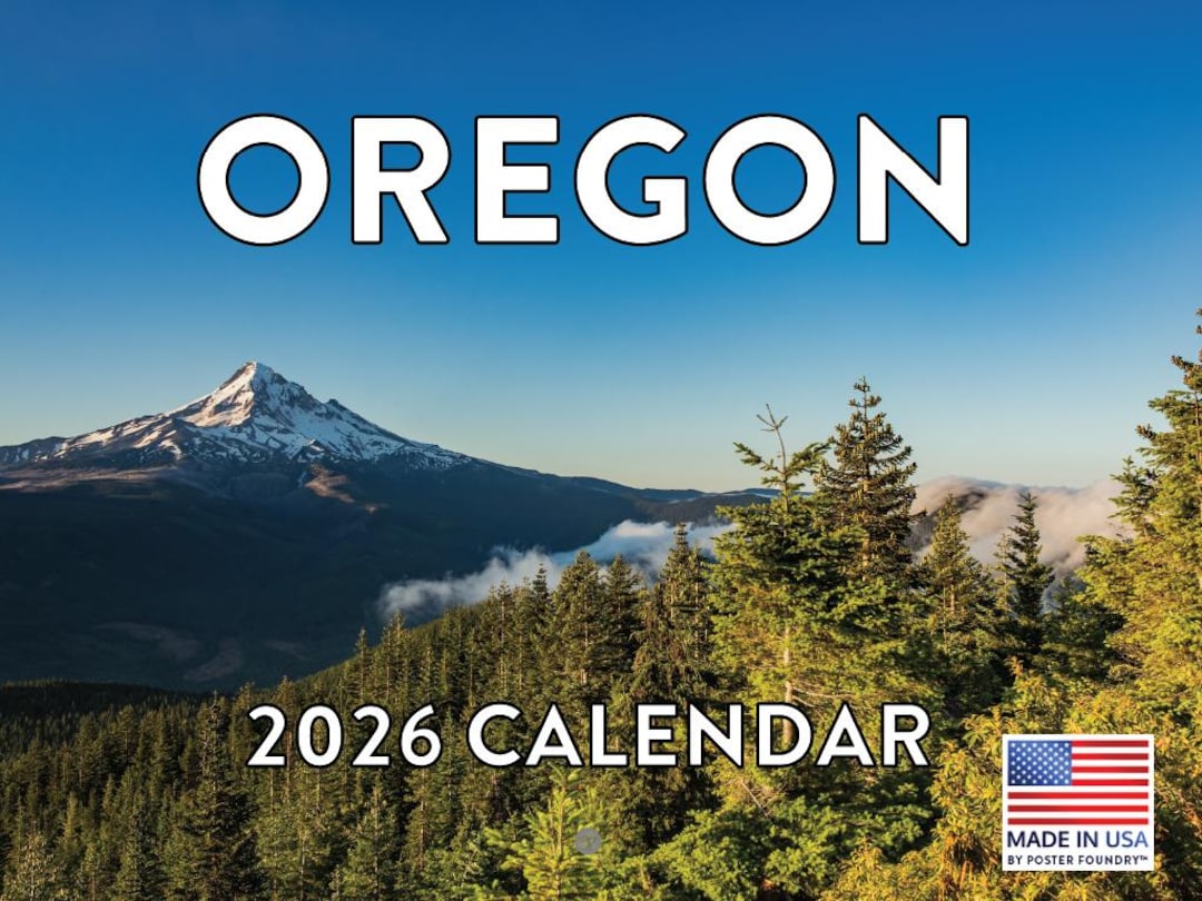 Oregon Calendar 2026 Monthly Wall Calender 12 Month | American Made in ...