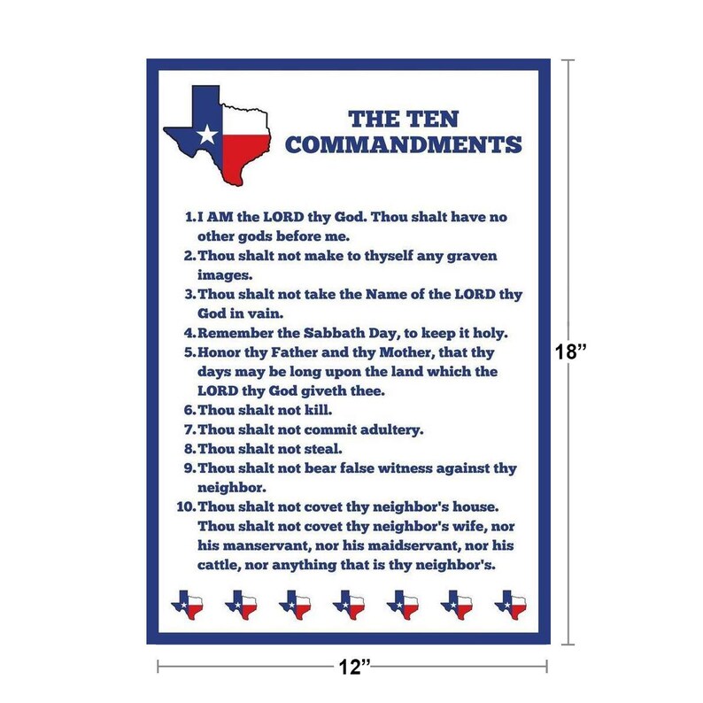 Ten Commandments Texas Schools Required Text State Outline Cool Wall ...