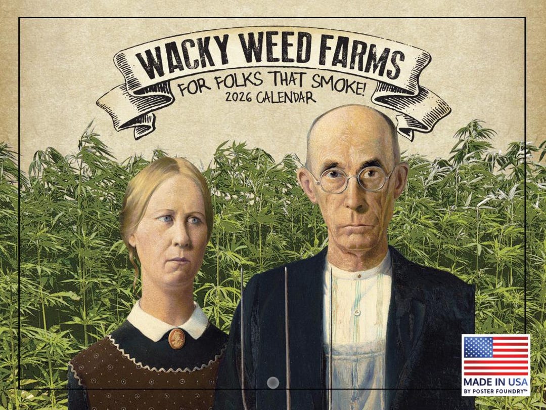 Wacky Weed Farm 2026 Calendar | Cannabis Marijuana Monthly Wall Planner ...