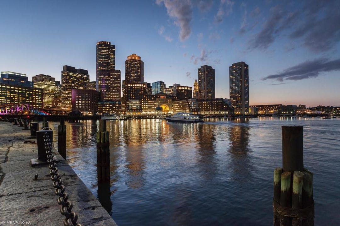 Boston Skyline Photo Print, Massachusetts Harbor Wall Art (18x12) - Etsy