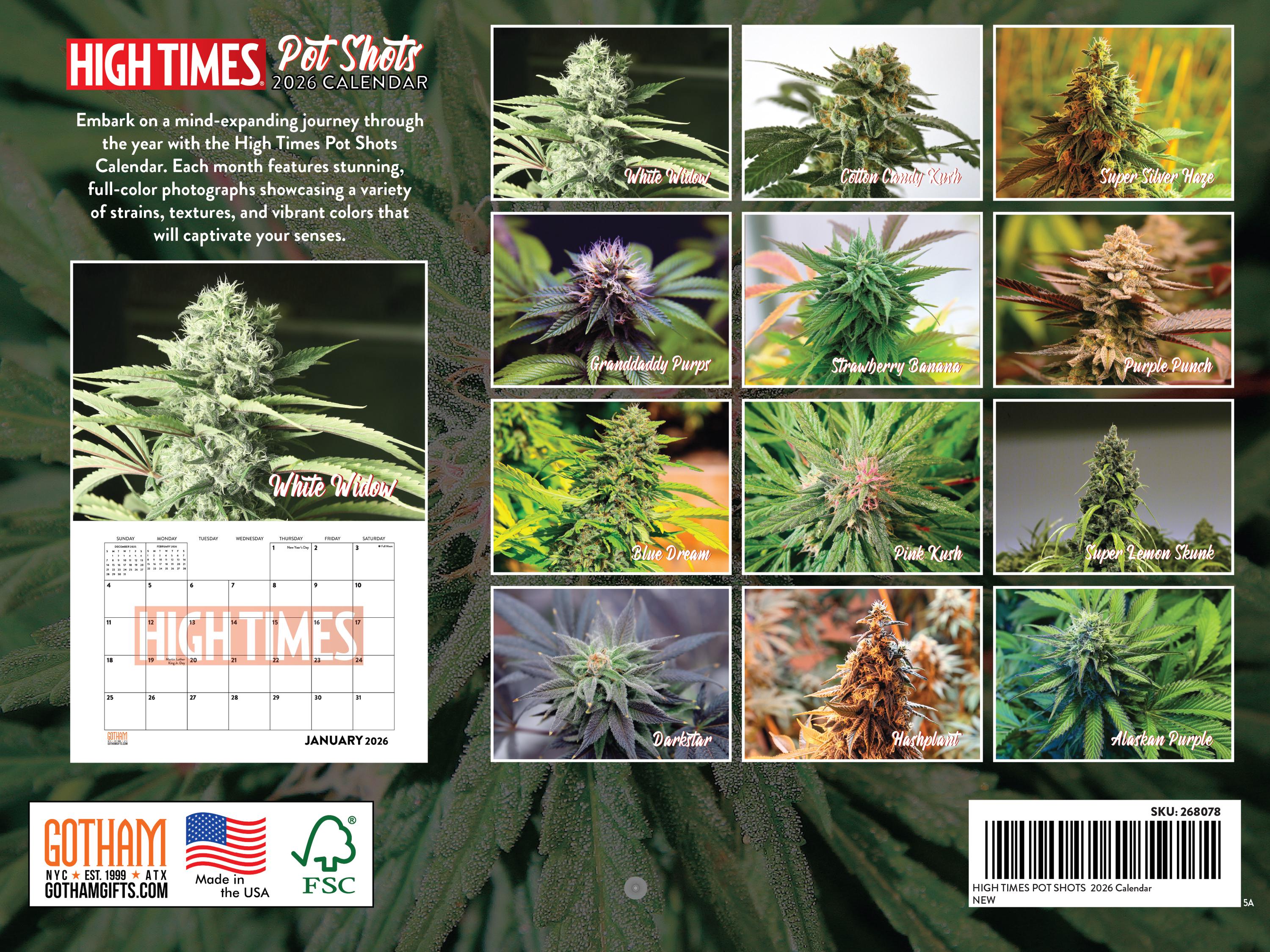 High Times Pot Shots 2026 Calendar | Marijuana Cannabis Art Gift - Etsy
