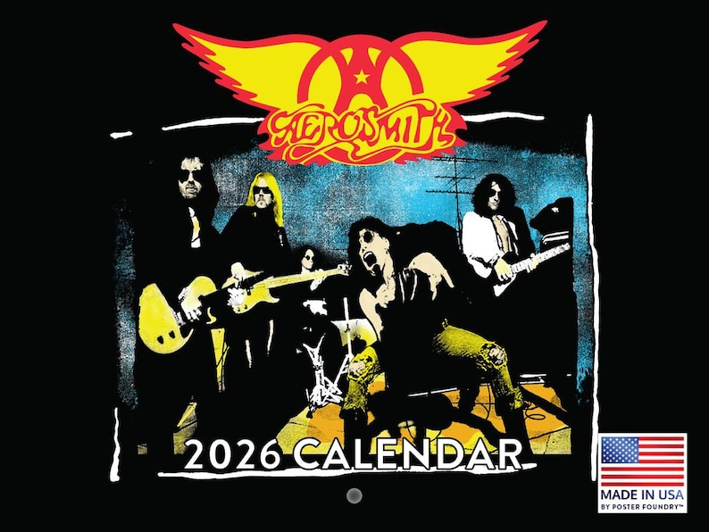 Aerosmith Calendar 2026 | Officially Licensed Monthly Wall Calendar - Etsy