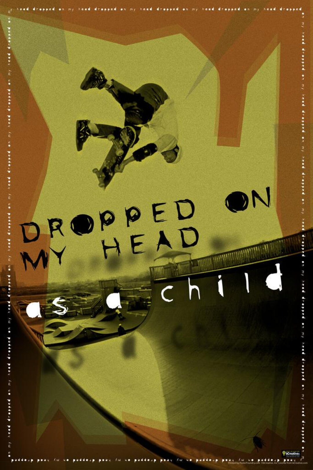 Skater Humor Wall Art Print: Dropped on My Head 16x24 - Etsy