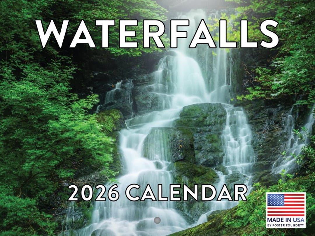 Waterfall Calendar 2026 Waterfalls Monthly Wall Calender 12 Month ...