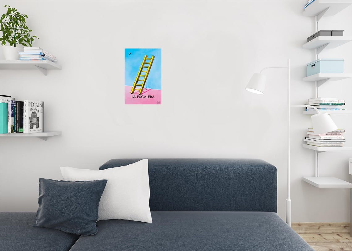 07 La Escalera Ladder Loteria Card Mexican Bingo Lottery Cool Wall Art ...