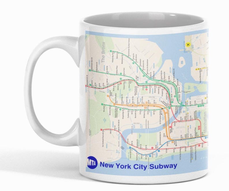 NYC Subway Map MTA New York Transit Coffee Mug - Etsy