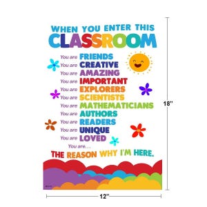 Classroom Rules Poster | Rainbow Decor, Educational Wall Art (12x18) - Etsy