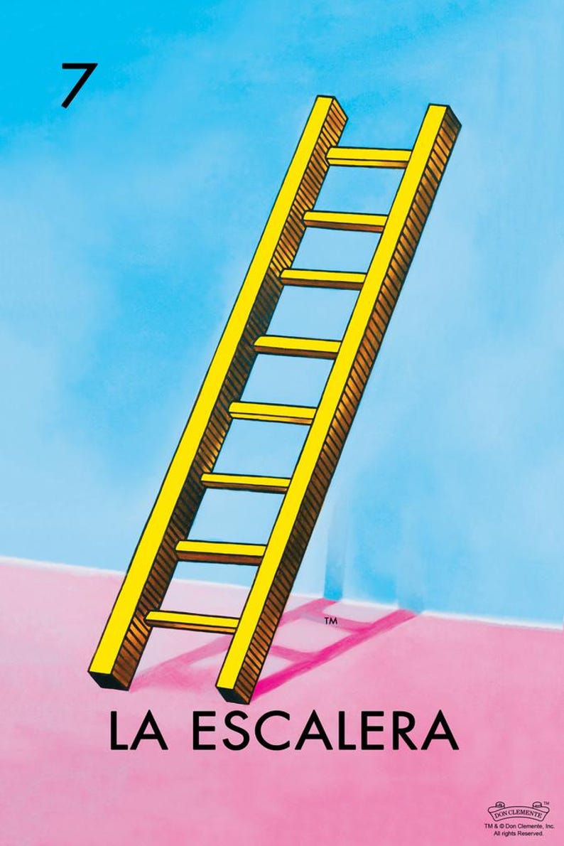 07 La Escalera Ladder Loteria Card Mexican Bingo Lottery Cool Wall Art ...