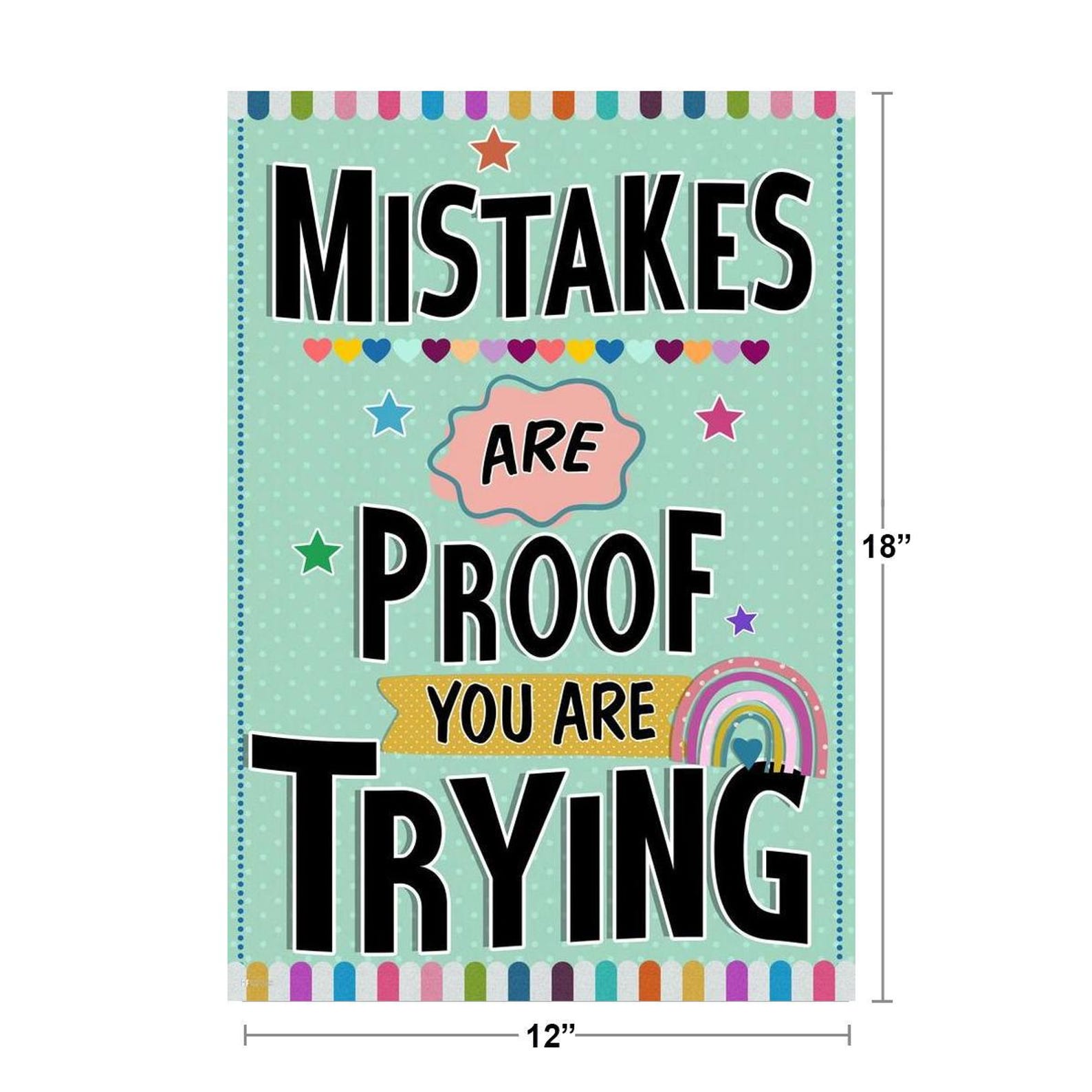 Growth Mindset Mistakes Poster for Classroom Decoration Motivational ...