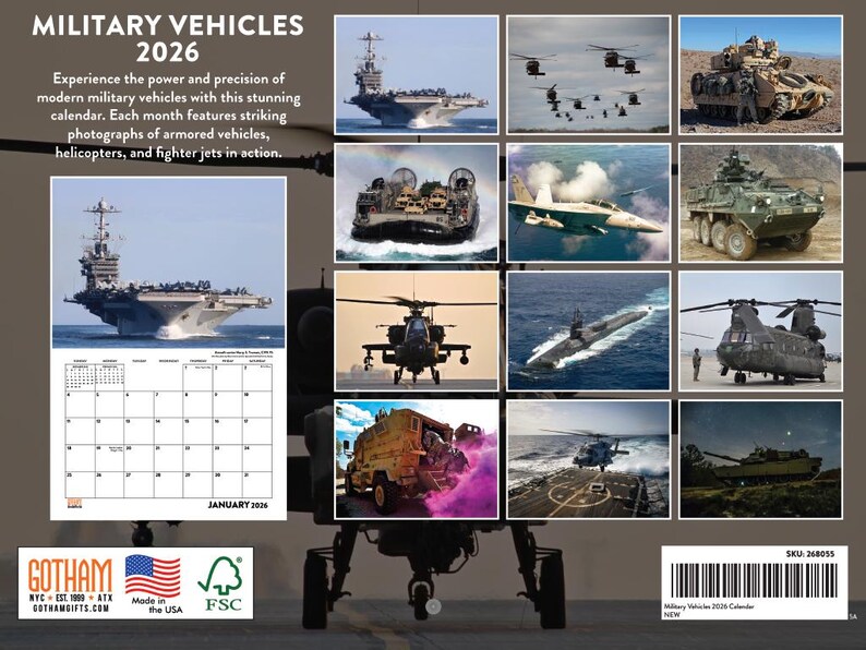 2026 Military Vehicles Calendar | Navy, Marine, Army | Made in USA - Etsy
