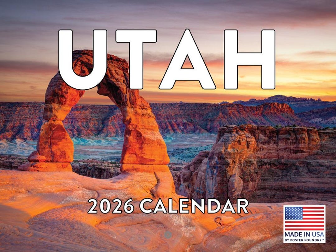 Utah Calendar 2026 Monthly Wall Calender 12 Month | American Made in ...