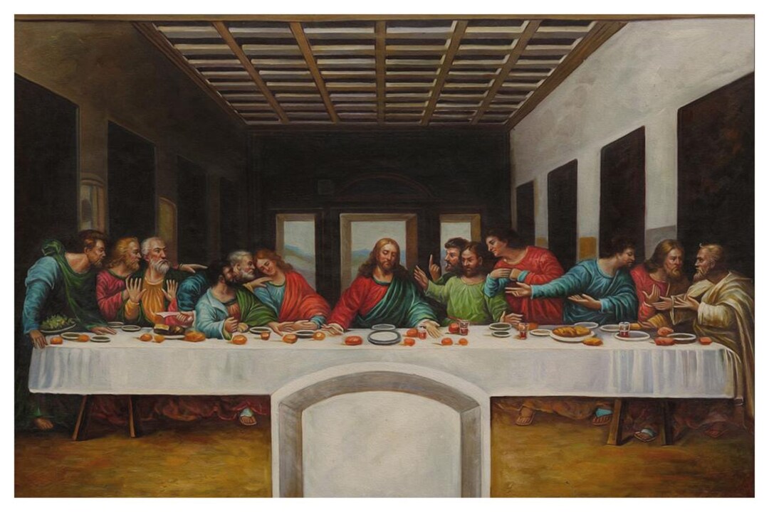Leonardo Da Vinci Last Supper Jesus Poster 12 Apostles Holy Communion ...