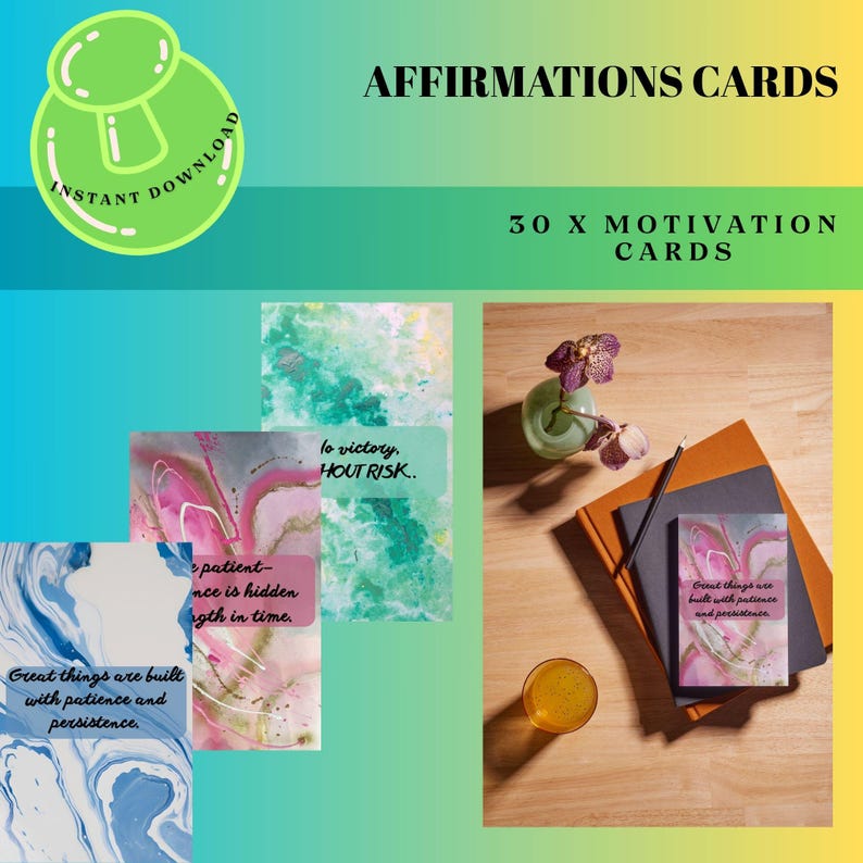 53 Printable Affirmation Cards: Daily Mindfulness & Reflection (PDF ...