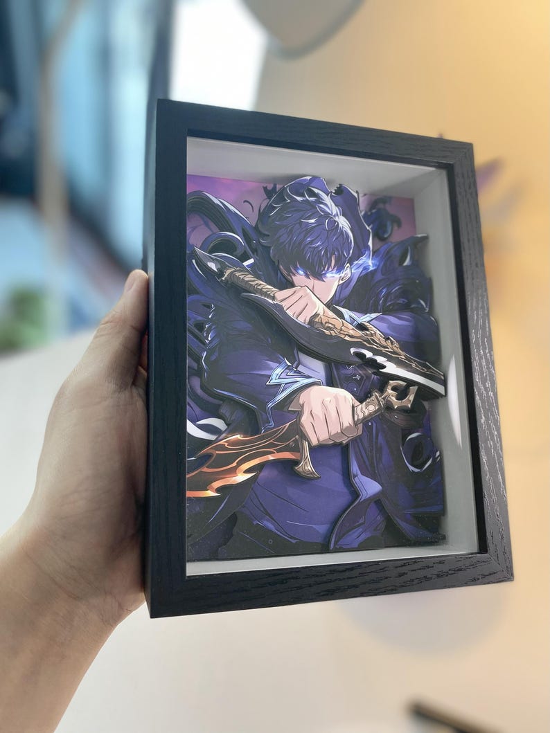Solo Leveling Sung Jin-woo I 3D Paper Cut Frame I 3D Shadow Box Art I ...