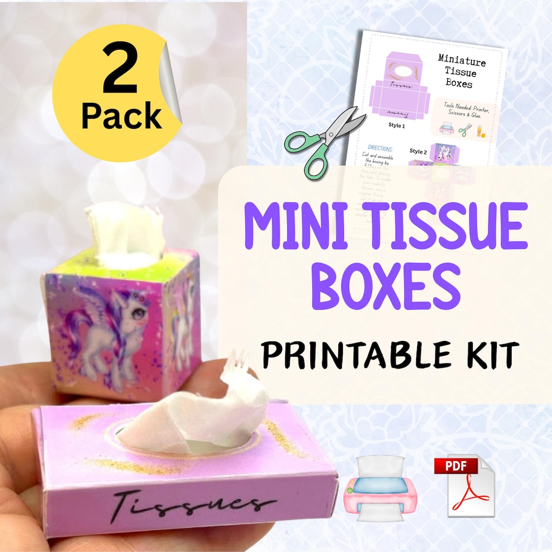 Miniature Tissue Box Printable – 1:6 Scale Dollhouse Accessories – PDF ...