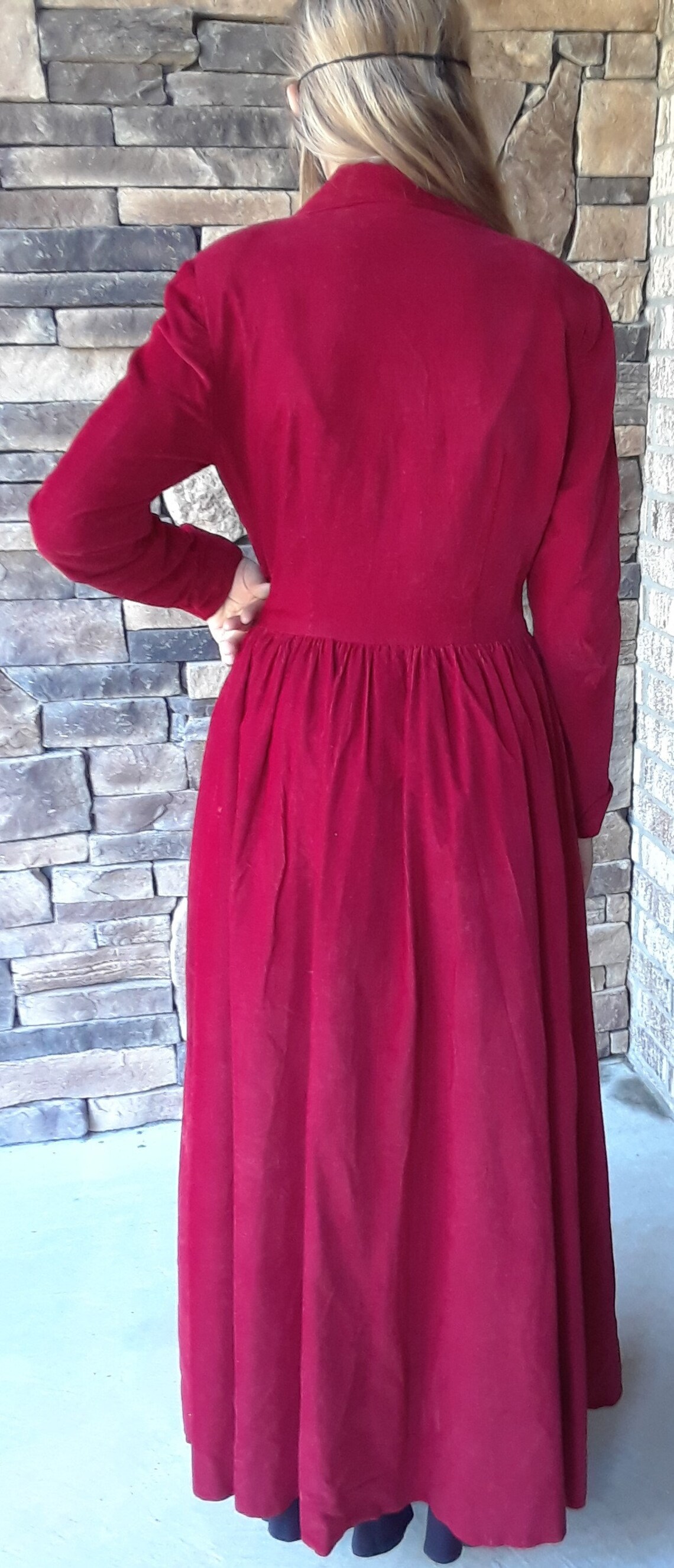 Victorian House Coat in Red Corduroy - Etsy