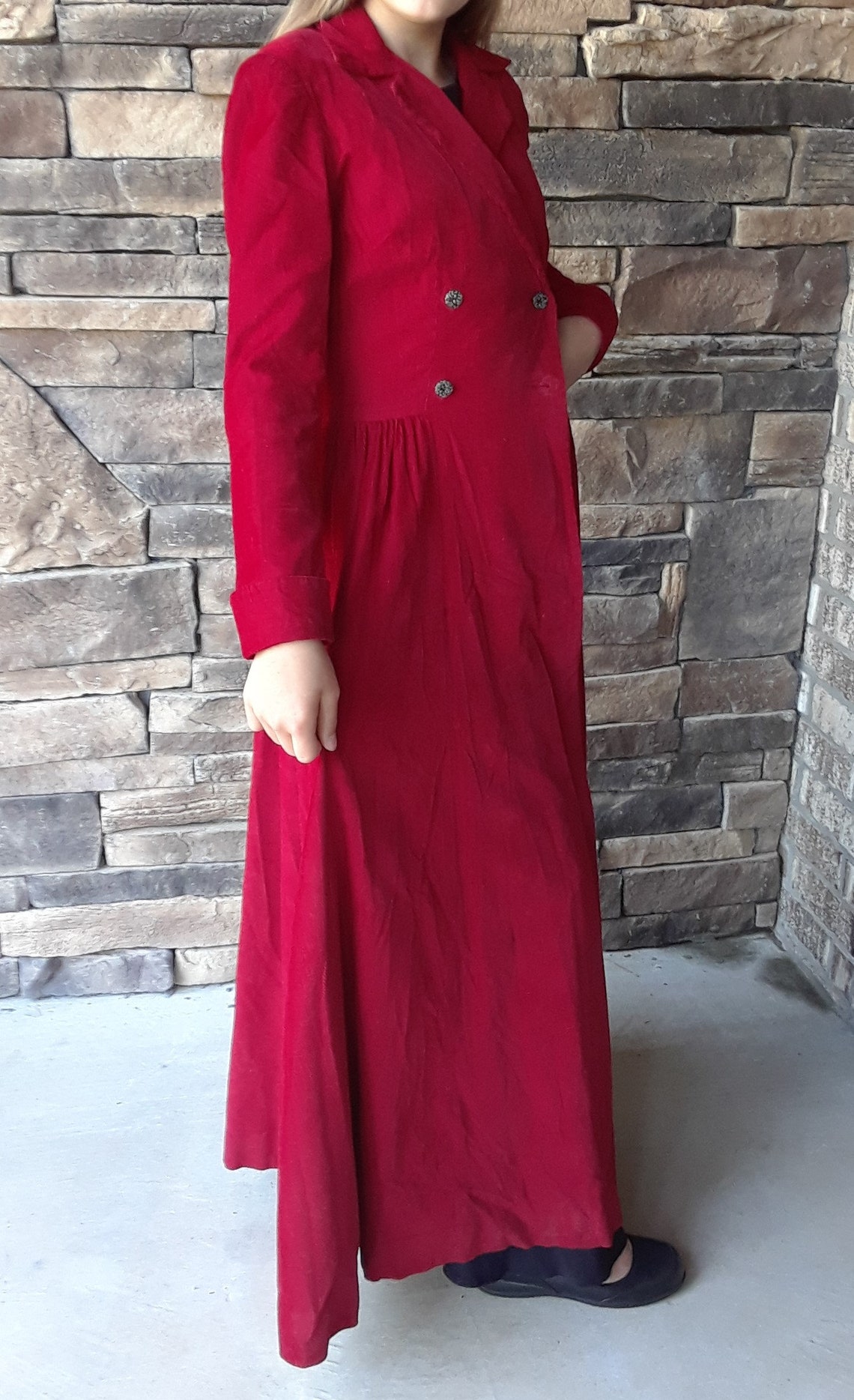 Victorian House Coat in Red Corduroy - Etsy
