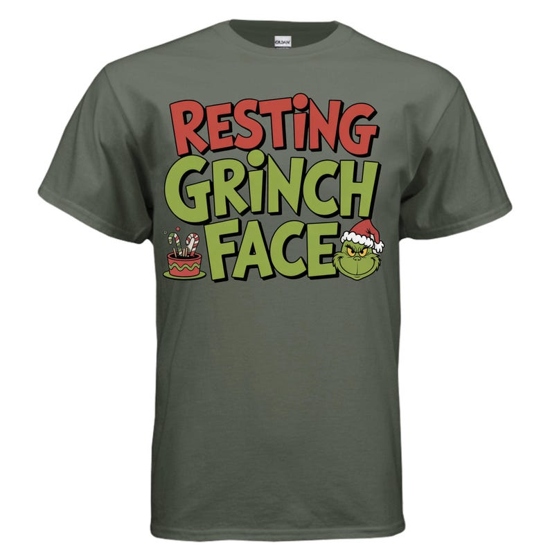 Resting Grinch Face – Funny Christmas Holiday T-shirt - Etsy