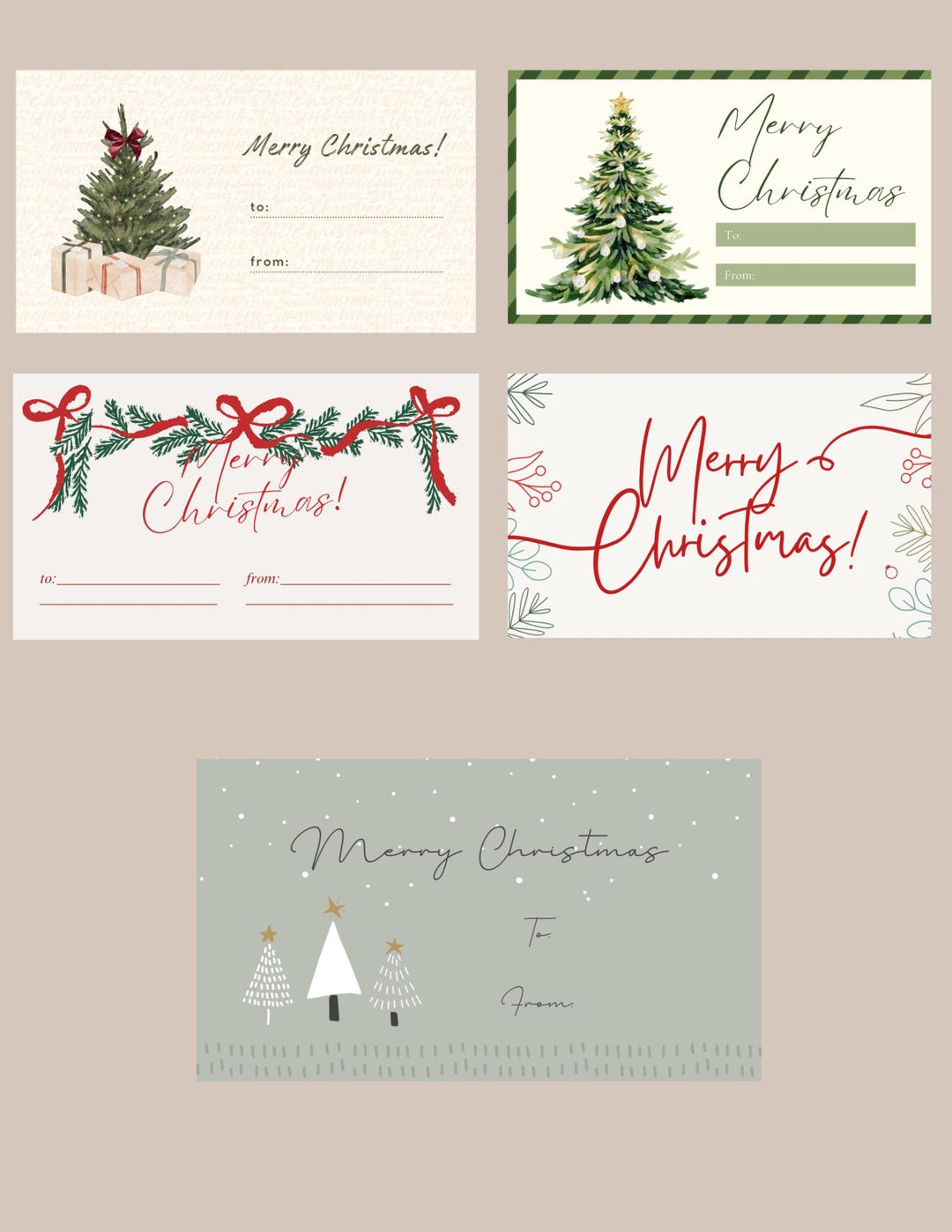 Printable Christmas Gift Tag Bundle - Etsy