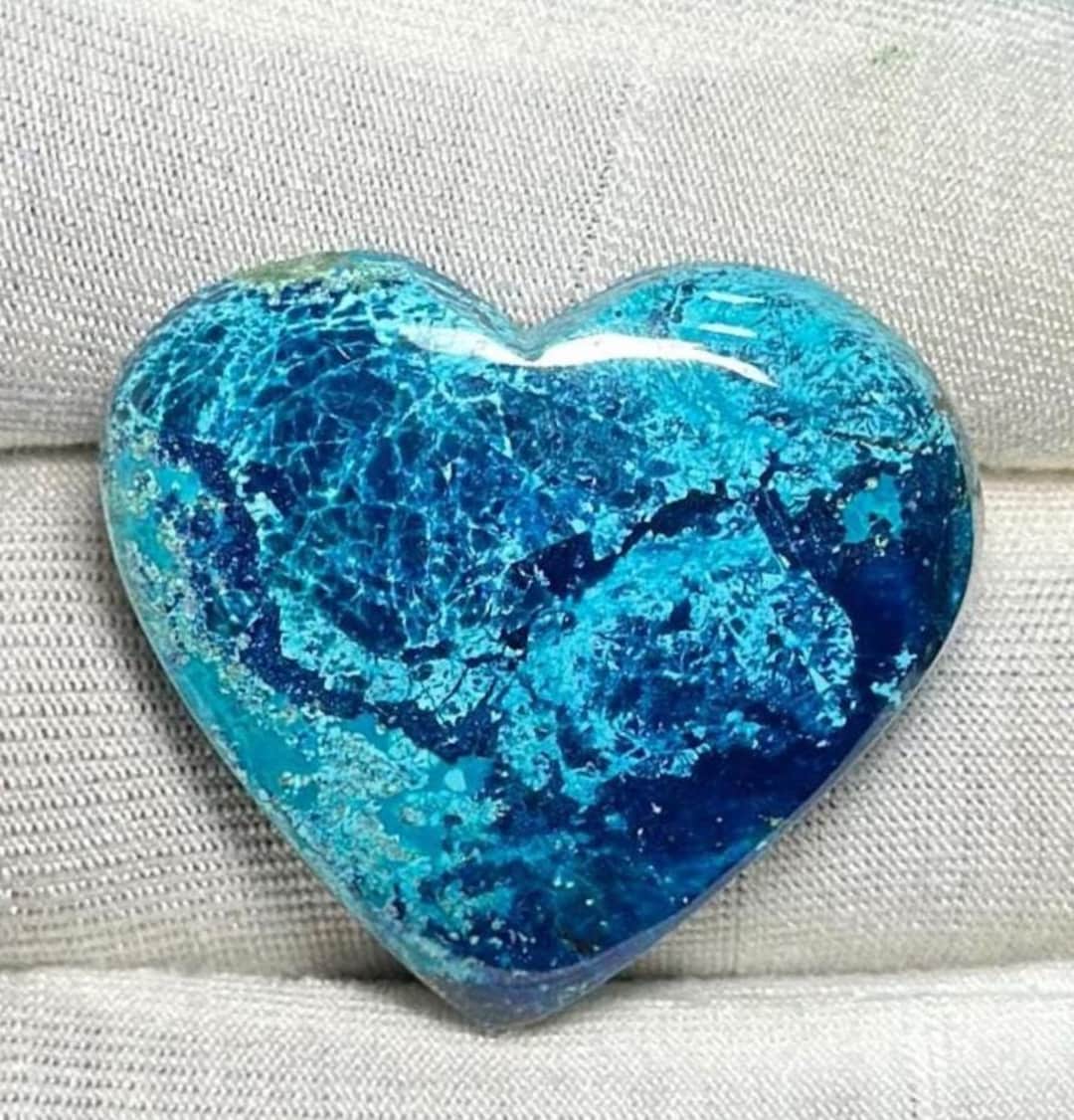 Heart Azurite Cabochon, Natural Blue Stone, Jewelry Making (38.50 CT ...