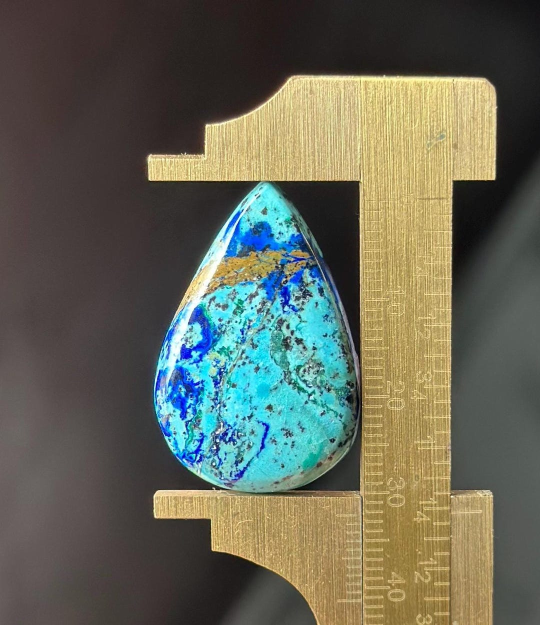 Teardrop Azurite Cabochon, Blue Gemstone, Jewelry Making (32x21x5 Mm ...