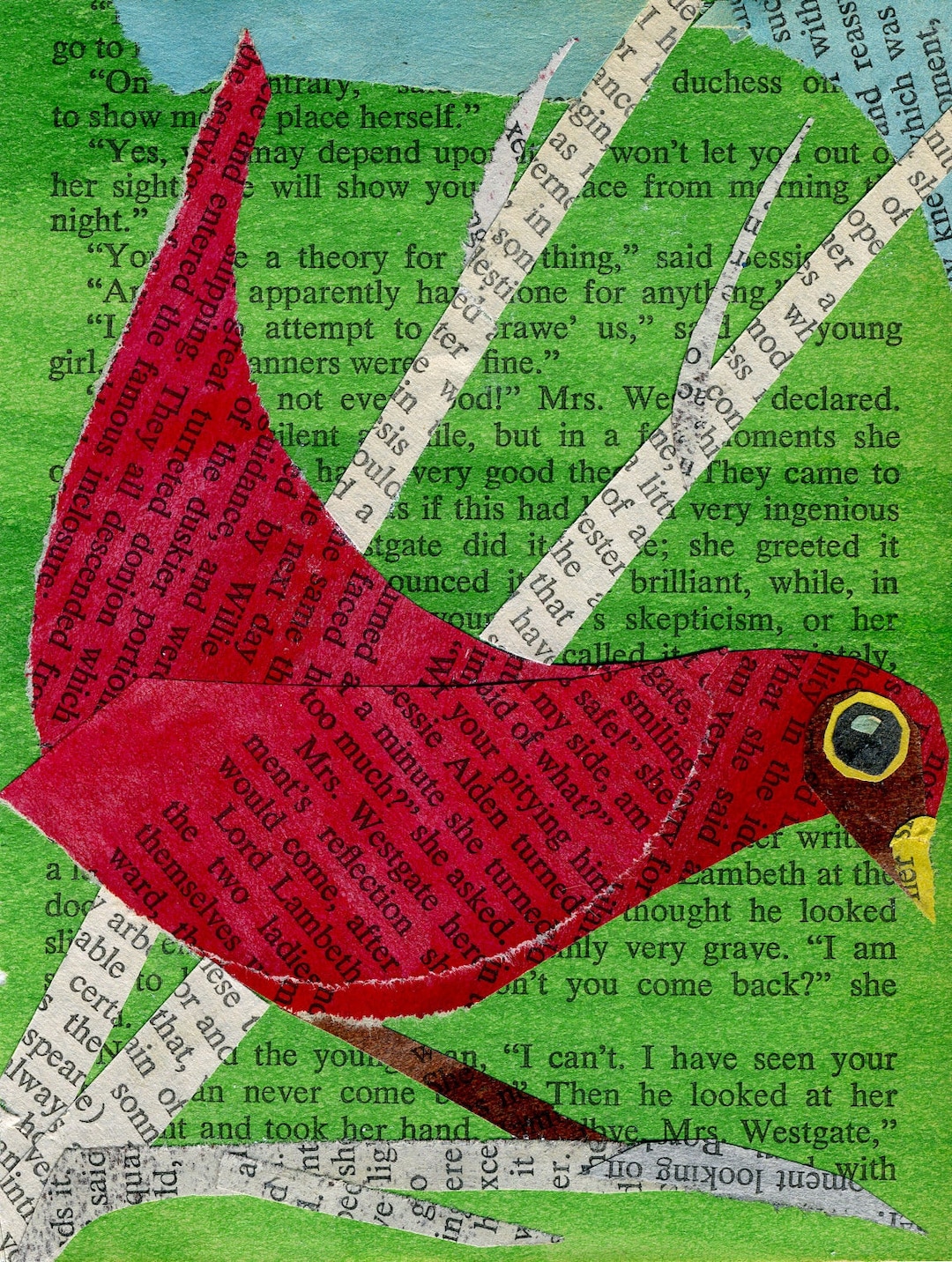 Red Bird Collage: Quarantine Series - Etsy