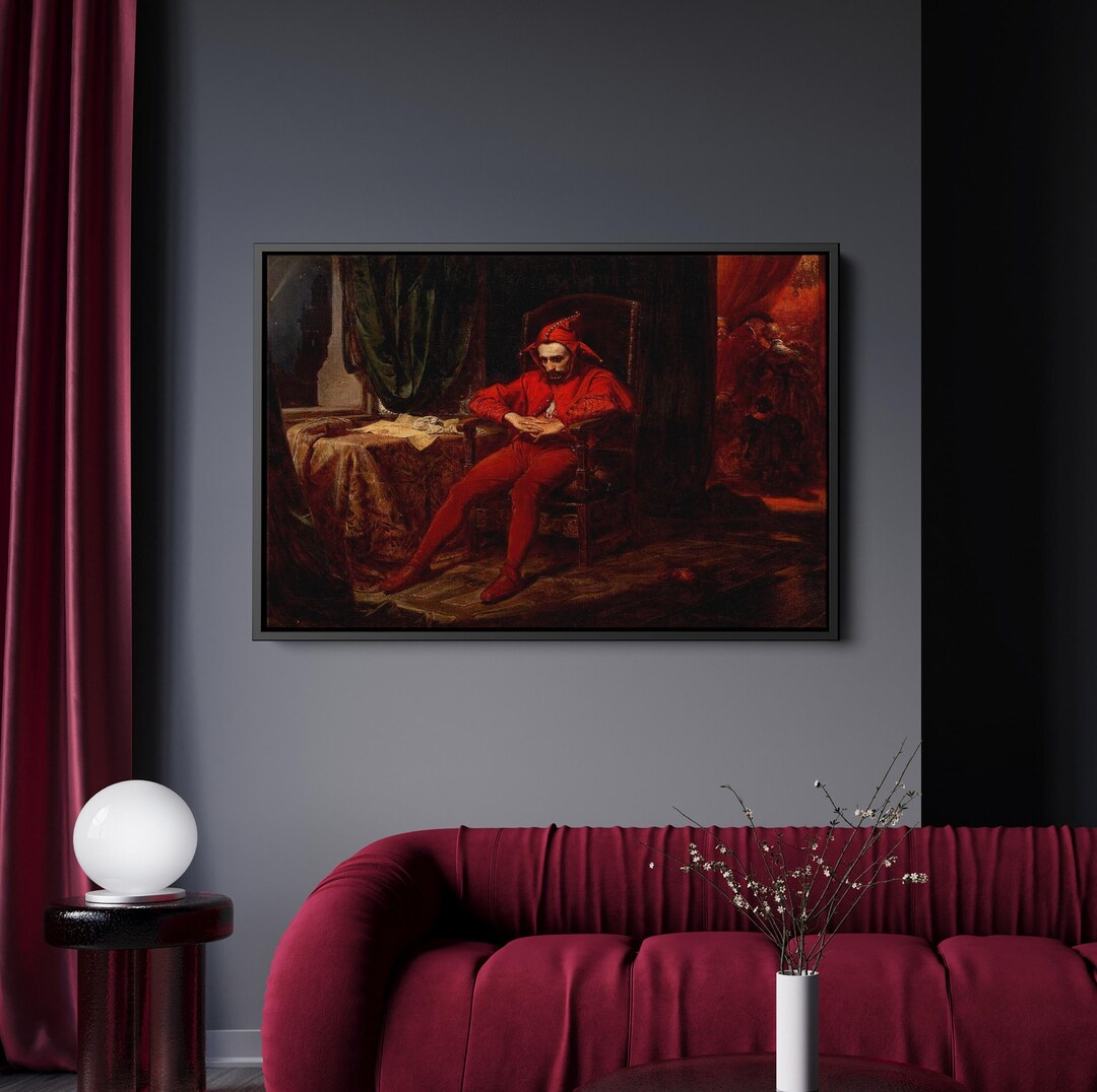 Jan Matejko Stańczyk Canvas Print, the Sad Jester Print, Dark Academia ...