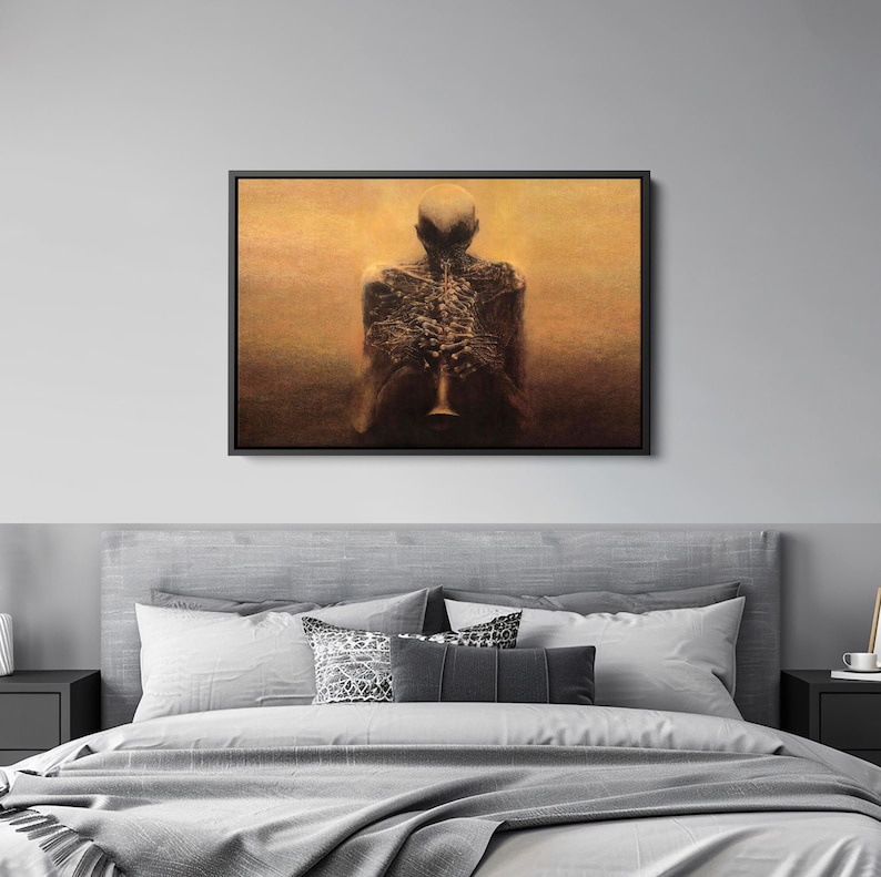 Zdzislaw Beksinski Skeleton Print, Trumpeter by Beksinski, Musician ...