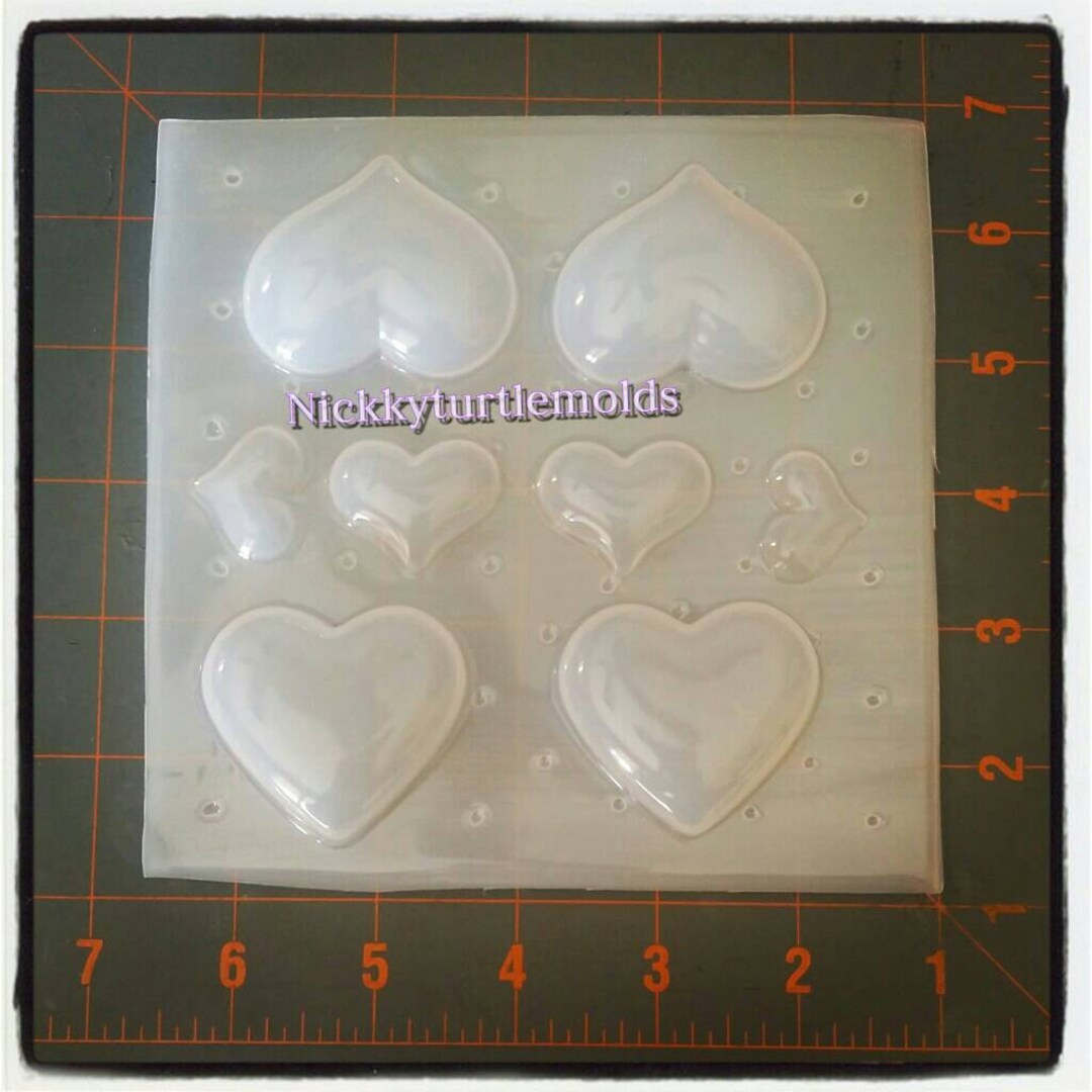 Bubble Heart 4 Sizes Flexible Plastic Resin Mold - Etsy