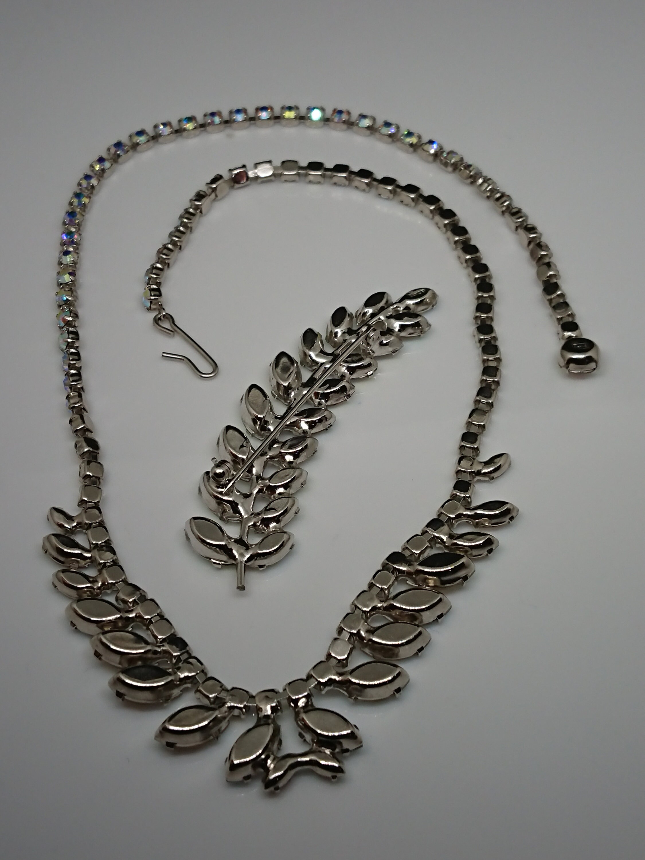 B David Clear AB Navette and Faceted Round Necklace & Brooch - Etsy UK