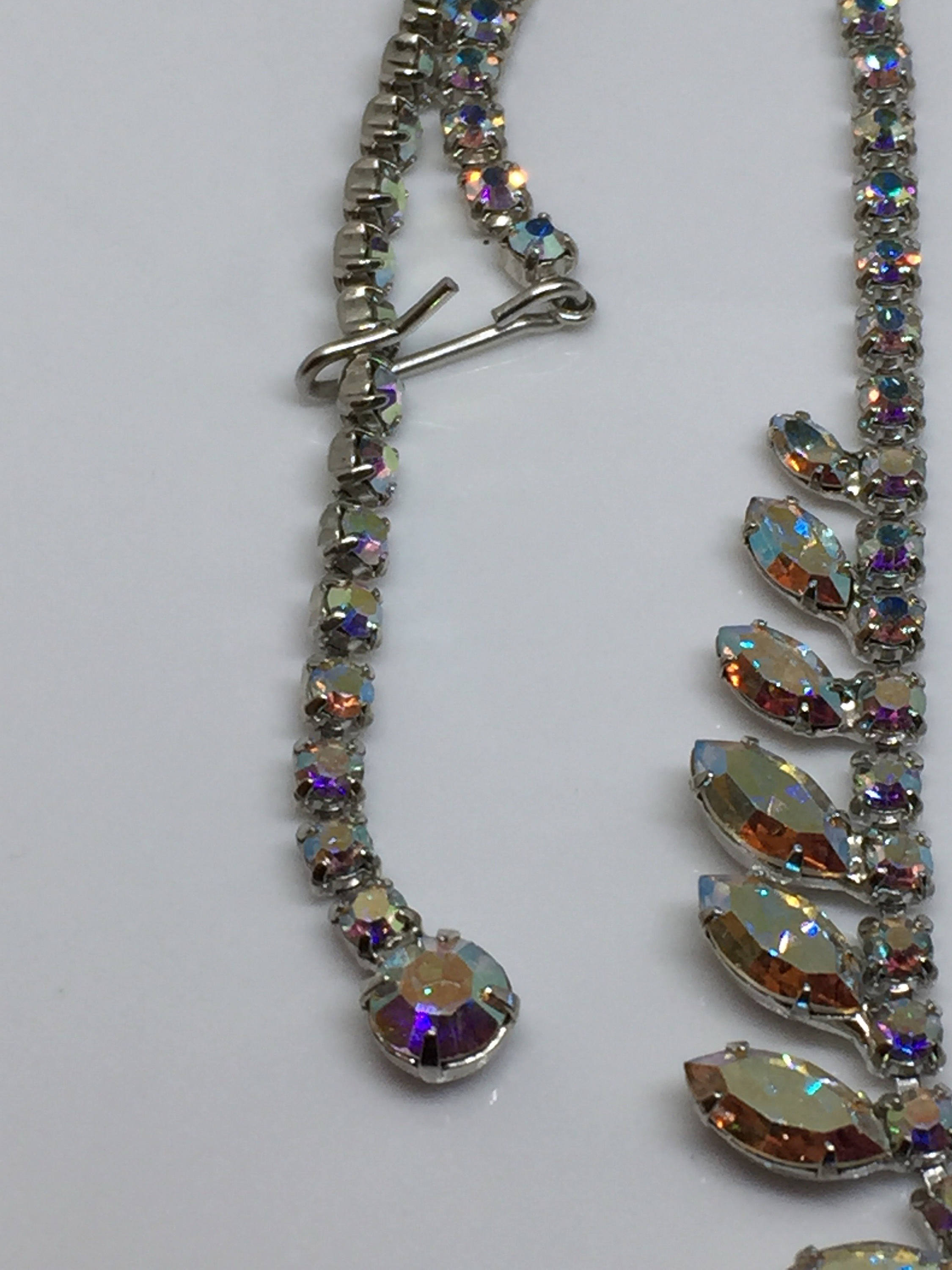 B David Clear AB Navette and Faceted Round Necklace & Brooch - Etsy UK