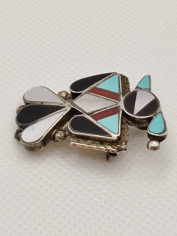Zuni Native American Phoenix Bird Pendant & Brooch - Gem