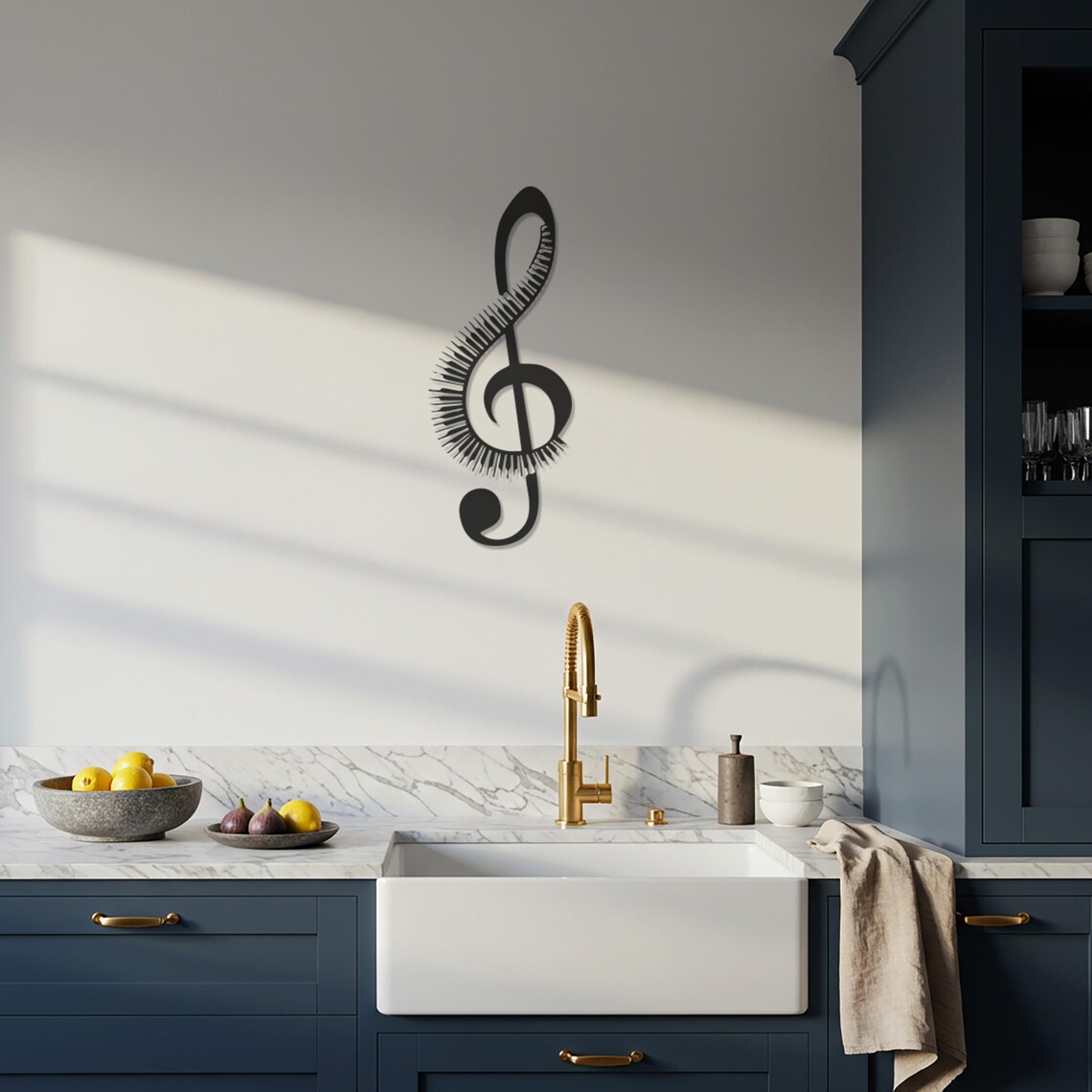 Eyelash Treble Clef Wall Art, Music Note Metal Decor, Beauty Salon ...