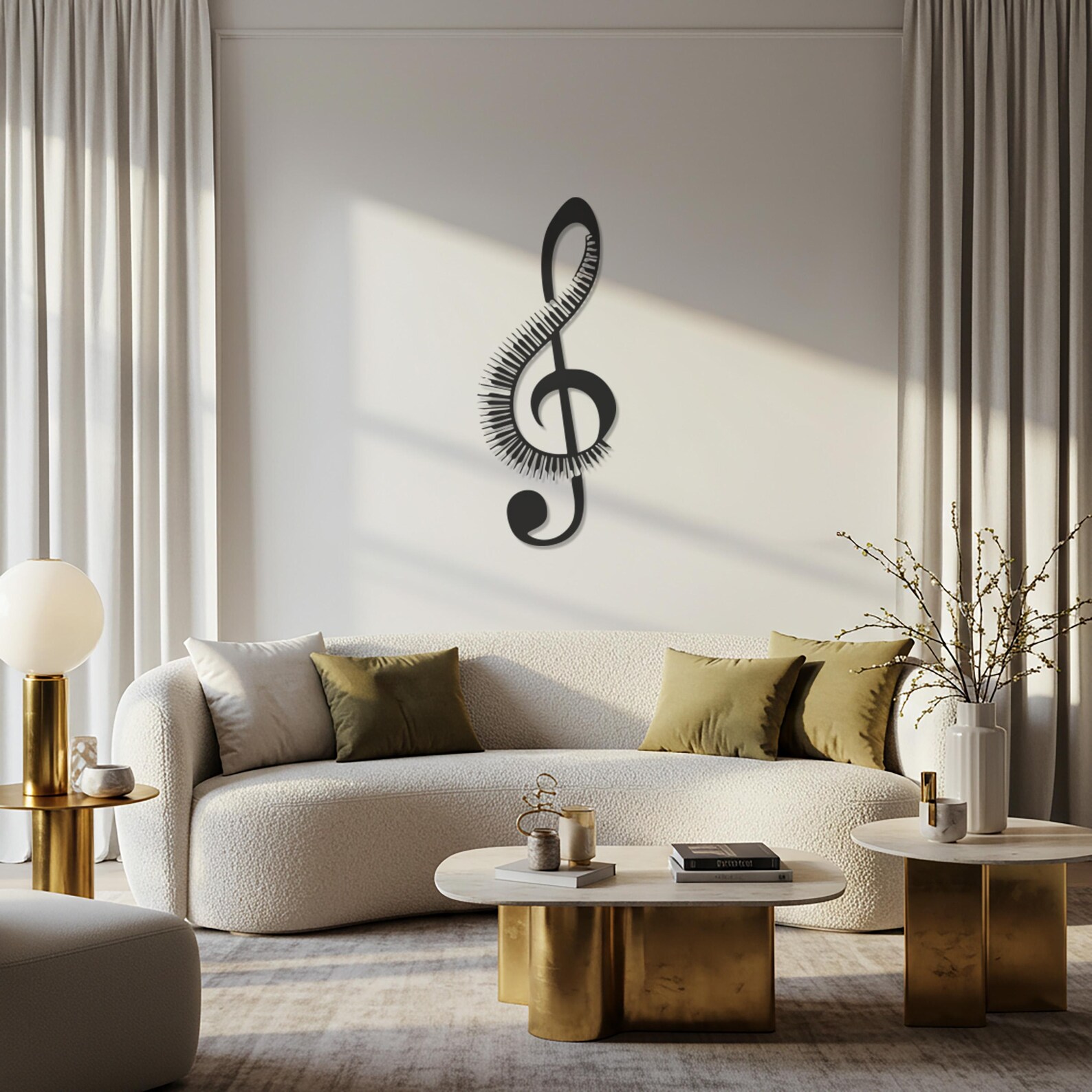 Eyelash Treble Clef Wall Art, Music Note Metal Decor, Beauty Salon ...