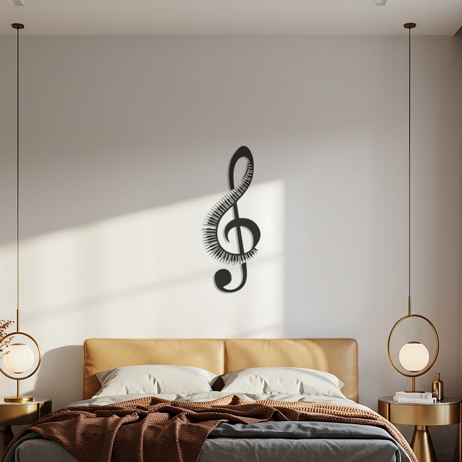 Eyelash Treble Clef Wall Art, Music Note Metal Decor, Beauty Salon ...