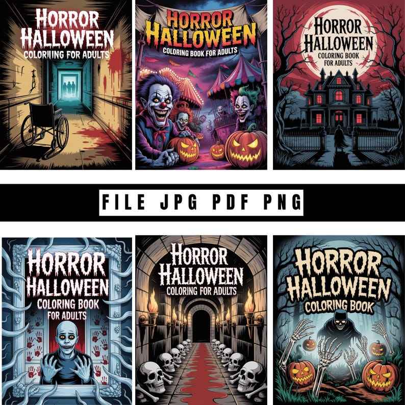 110 Horror Halloween Coloring Pages: Scary Printable Art (digital ...