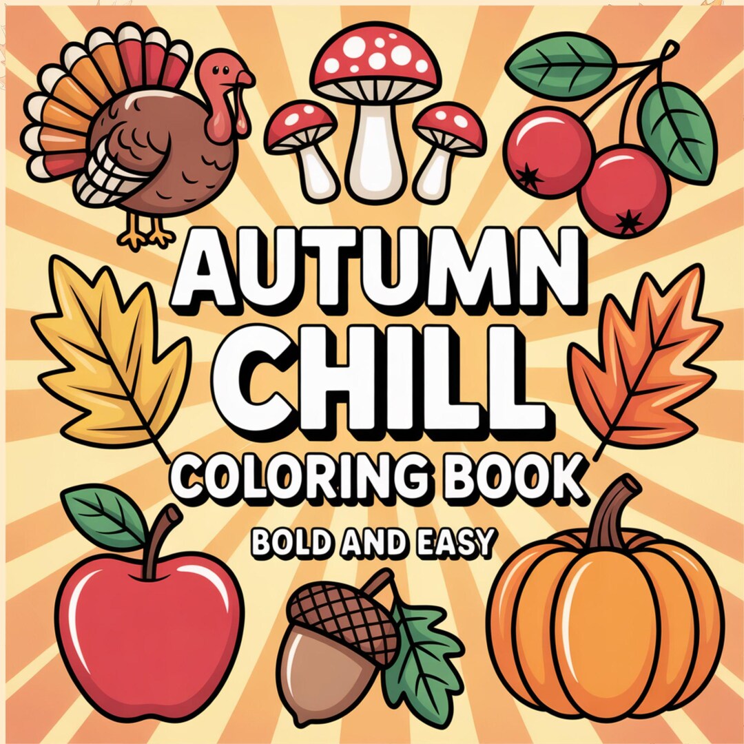 104 Autumn Coloring Pages – Bold Fall Printable Designs (digital ...