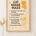 Cat House Rules Poster | Kawaii Cat Wall Art (A4 PDF) | Printable - Etsy