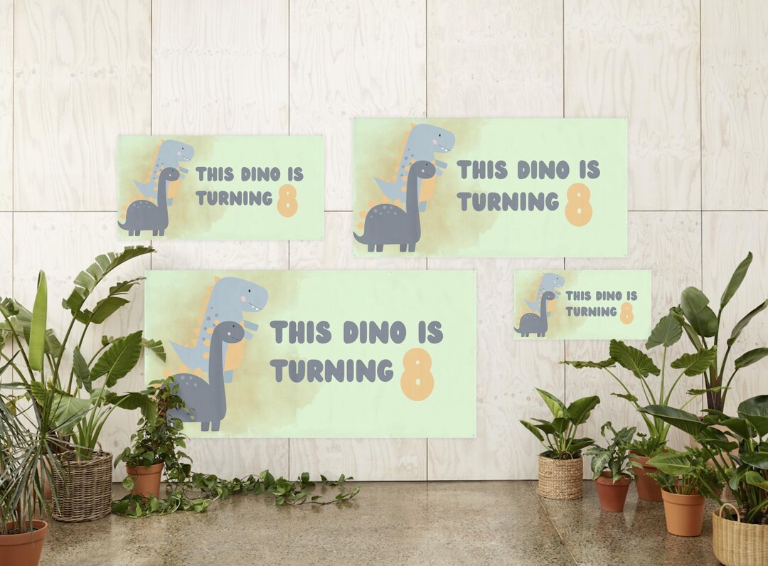 This Dino is Turning [age] Welcome Sign | Dinosaur Birthday Party Decor ...