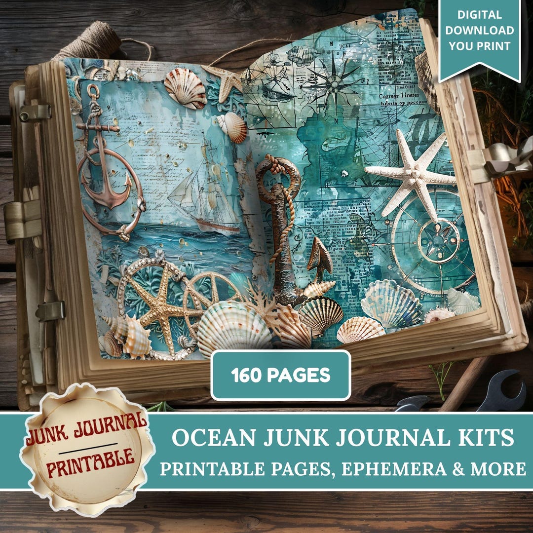 Ocean Junk Journal, Junk Journal Supplies, Junk Journal Kits, Summer ...