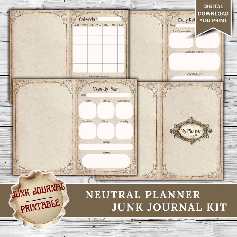 Planner Junk Journal Kit, Junk Journal Supplies, Junk Journal Kits ...