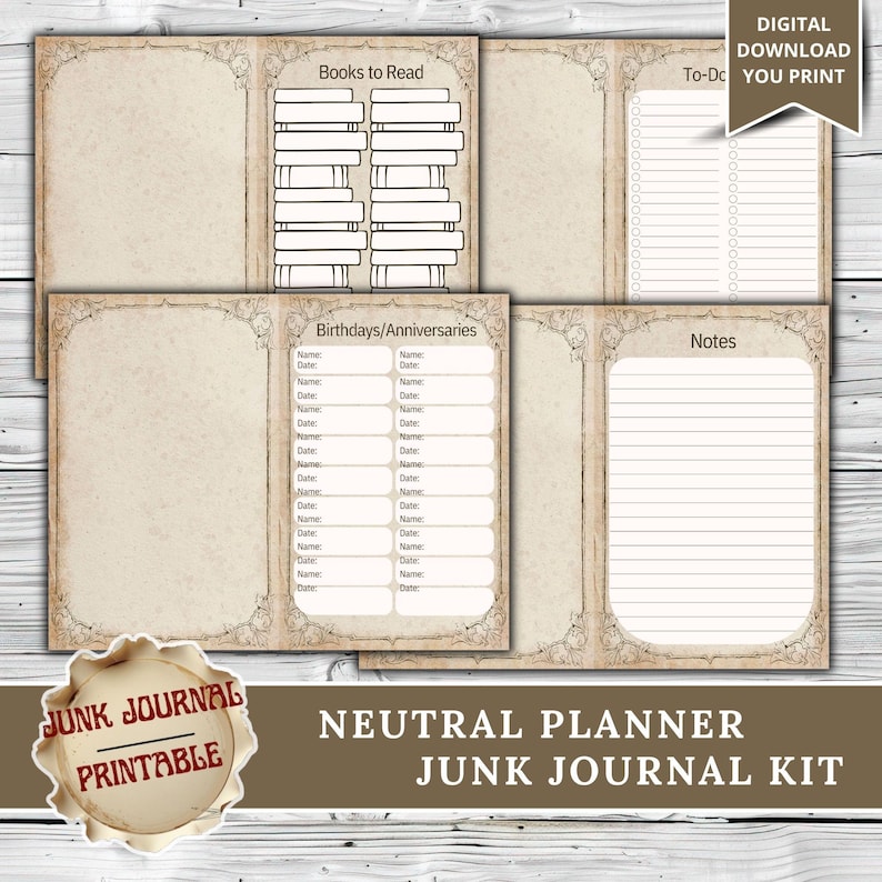 Planner Junk Journal Kit, Junk Journal Supplies, Junk Journal Kits ...