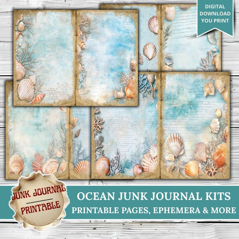 Ocean Junk Journal, Junk Journal Supplies, Junk Journal Kits, Summer ...