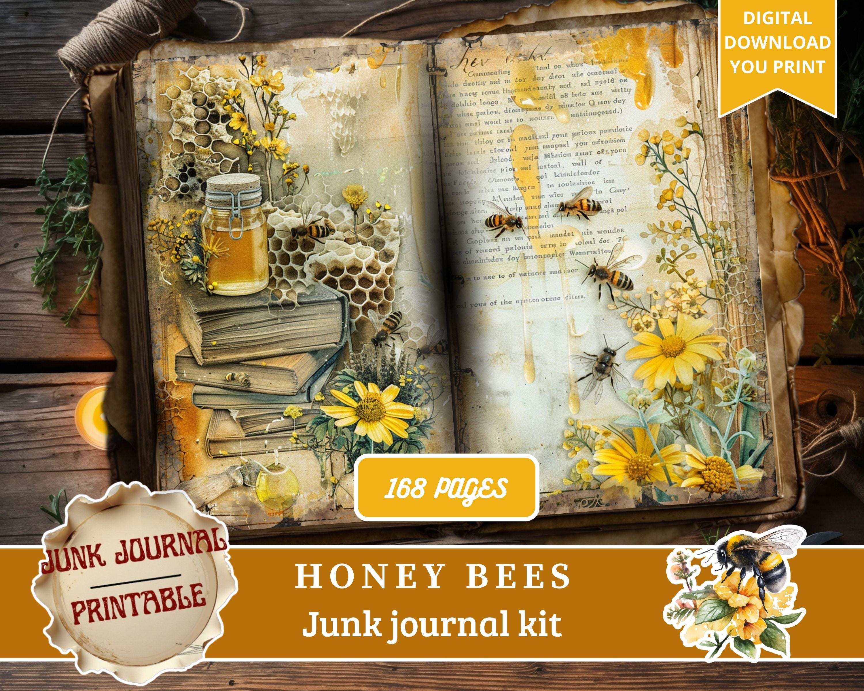 Honey Bees Junk Journal Printable, Junk Journal Supplies, Junk Journal ...