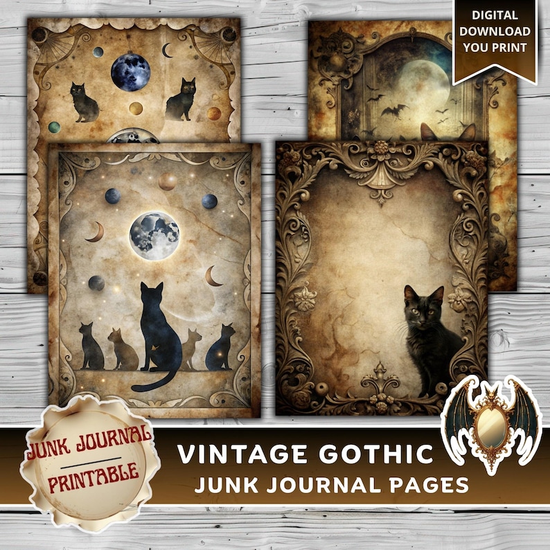 Gothic Junk Journal Kit, Gothic Journal Pages, Junk Journal Supplies ...