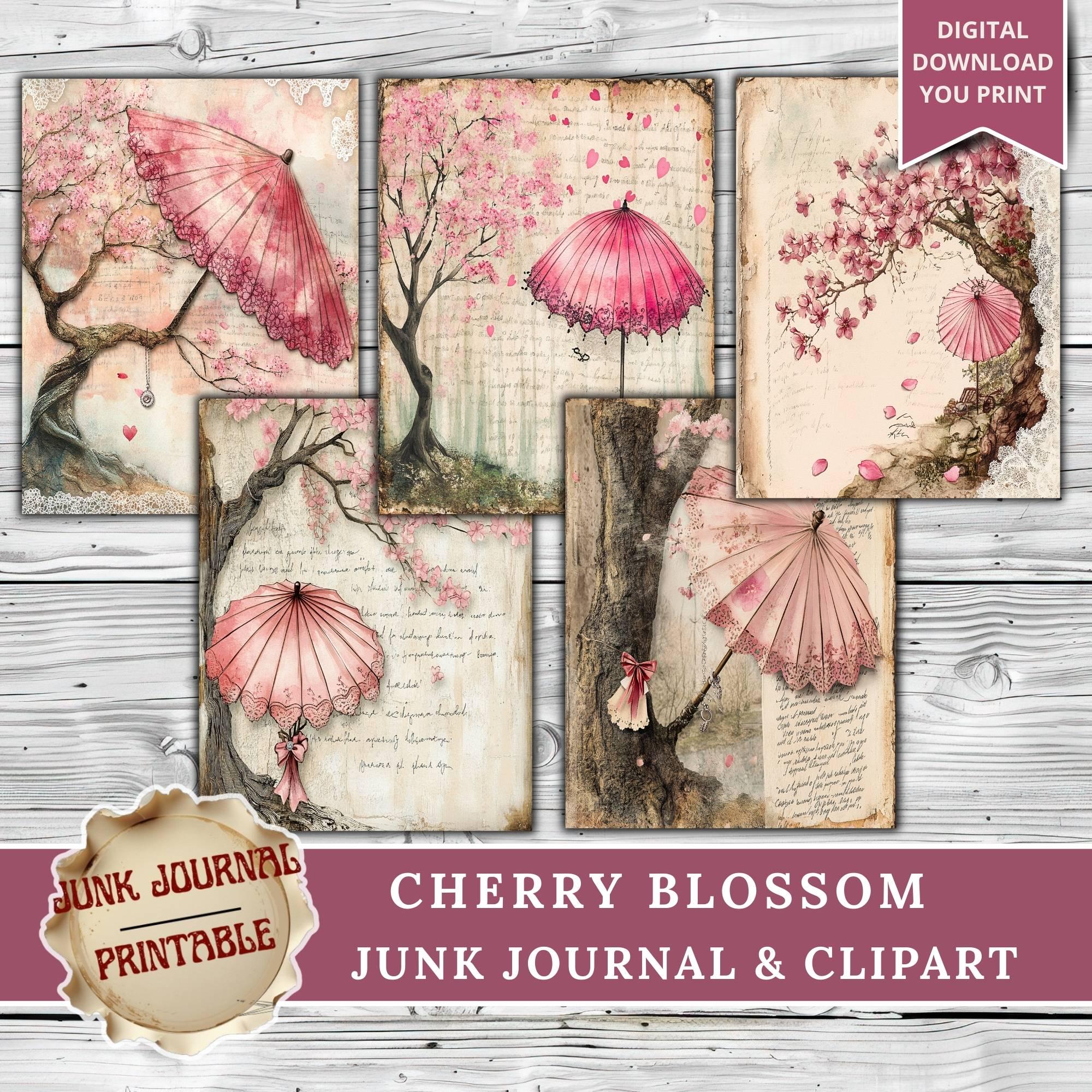 Cherry Blossom Junk Journal Kit – 165 Pages Printable Shabby Chic ...