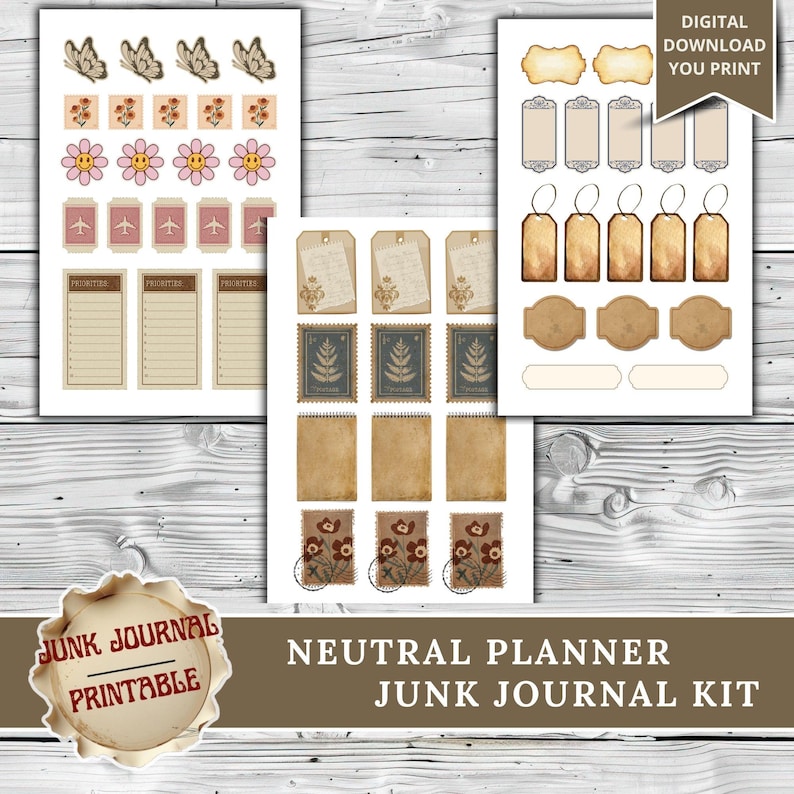 Planner Junk Journal Kit, Junk Journal Supplies, Junk Journal Kits ...