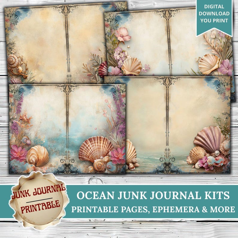 Ocean Junk Journal, Junk Journal Supplies, Junk Journal Kits, Summer ...