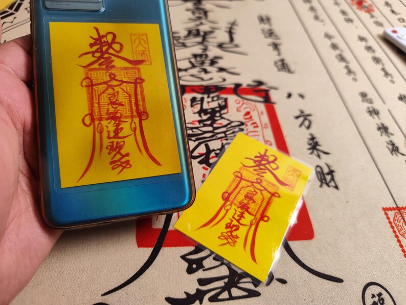 Taoist Peach Blossom Talisman Sticker, Love Luck Charm, Phone Case ...